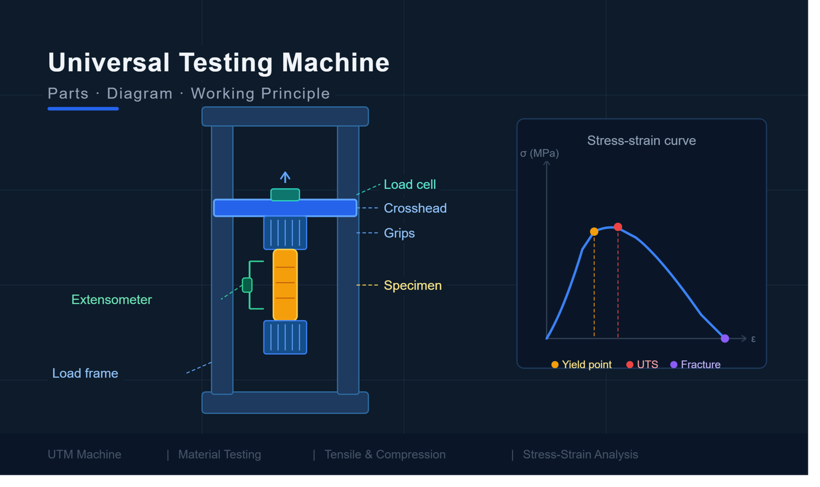 Universal Testing Machine Diagram: Parts and Working